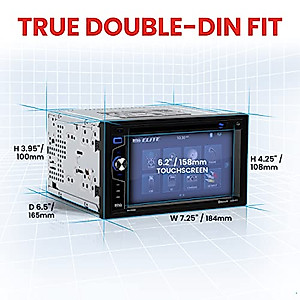 BOSS Audio Systems Elite BV755B Car Stereo System - 6.2 Inch Double Din Touchscreen, Bluetooth Head Unit, AM/FM Radio Receiver, CD Player, USB, SD, Aux In, Hook Up To Amplifier