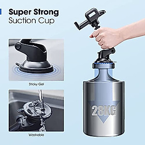 Car Phone Mount,Car Phone Holder,Phone Holder for Car, Easy Installation with One-Touch Design Dashboard Windshield Car Phone Holder Compatible iPhone13/12/11Pro/Xs Max/XS/XR/X/8,Galaxy,Moto and More