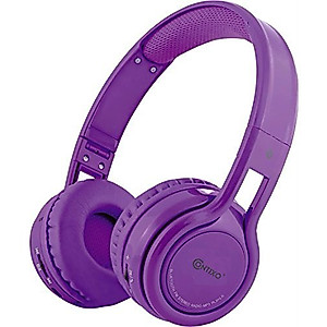 Contixo KB-2600 Premium Headphones for Kids - 85db Volume Limiter - Over-Ear and Build-in Mic Wireless Children Headphones for Boys - Foldable Heaphones for iPhone/iPad/Smartphones/Laptop/PC (Purple)