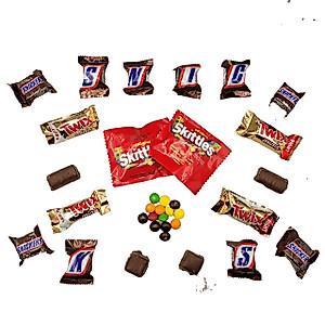 Mars Chocolate assorted candy variety pack, Snickers, Twix, Skittles & Starburst, Individually Wrapped – 2lbs. (85 Pieces)