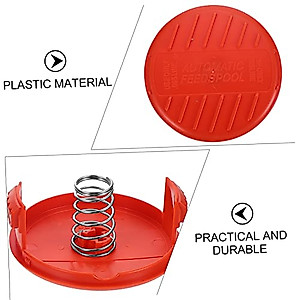 Asakkura 4 Sets Spring Gardening Garden Accessory Spool with Rc- Cover Replacement Cutting Mower and Covers Accessories Lawnmower Parts Trimmer for Lawn Springs Grass Cap