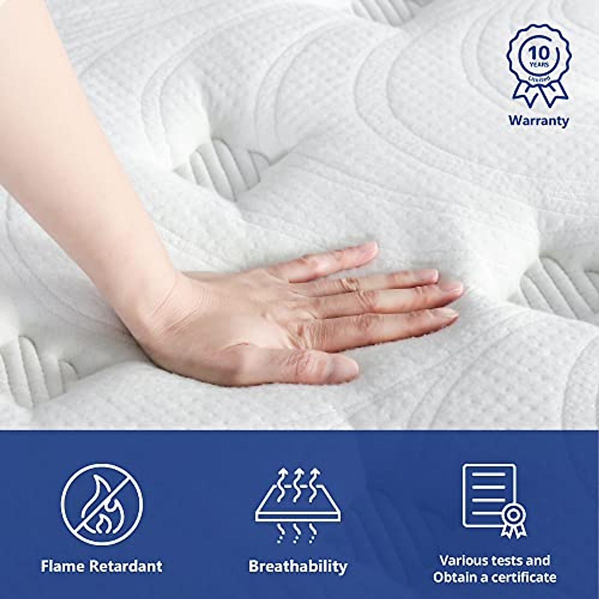 Olee Sleep 10 inch Milk Way Gel Infused Tight Top Hybrid Pocket Spring Mattress (Queen)
