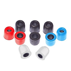 Earbud Foam Tips with Protective Case - Sports Earphone TIp - 5 Pairs 10 Pieces - Medium Multi-Color