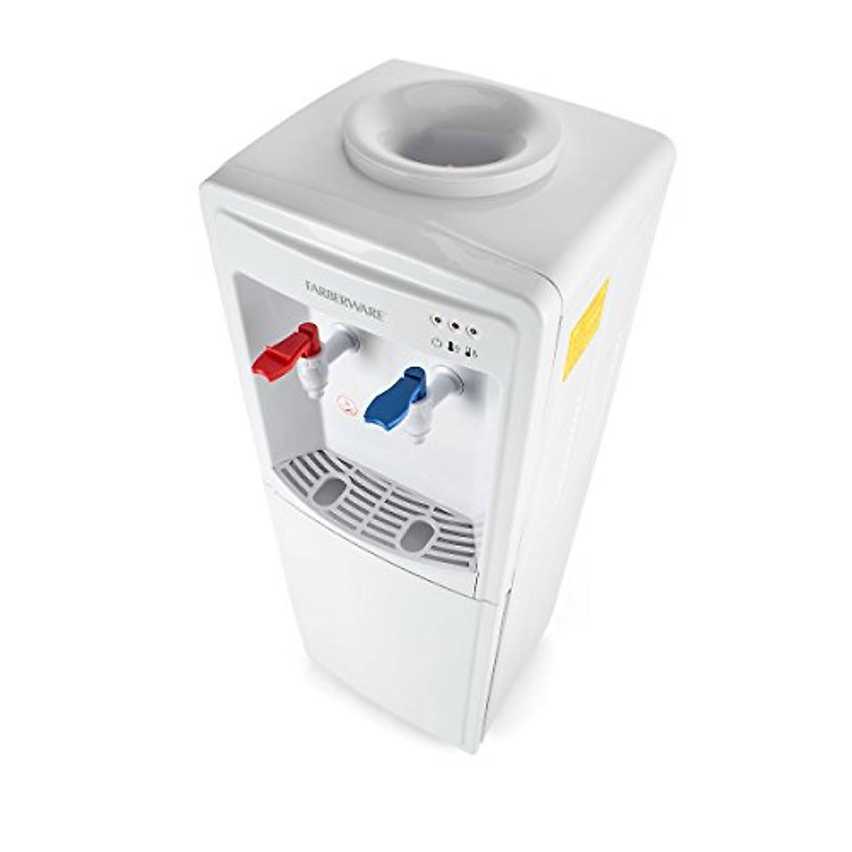 Farberware FW29919 Freestanding Hot and Cold Water Cooler Dispenser - Top Loading Freestanding Water Dispenser with Storage Cabinet, White