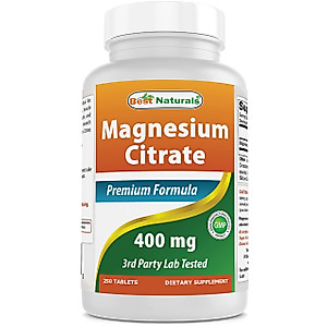 Best Naturals Magnesium Citrate (Citrato de Magnesio) 400mg 250 Tablets (400 mg of Elemental Magnesium per 2 Tablets) (1)