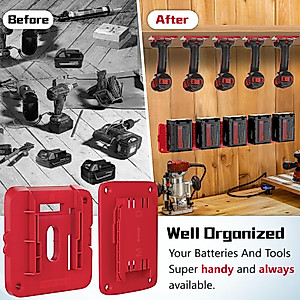 TAIRDA 10Packs Battery Holder Tool Holder, 5 Packs Battery Holder for Milwaukee M18 18v Battery, 5 Packs Tool Holder Wall Mount for Milwaukee M18 18v Tools