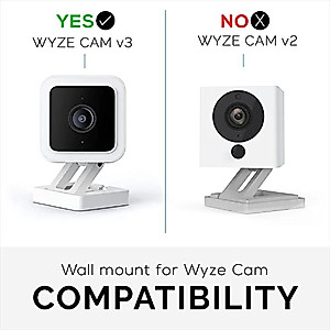 BRAINWAVZ 3 Pack Wall Mount for Wyze Cam V3, Adhesive VHB Stick On - Easy to Install, No Tools Needed, No Mess, No Drilling, Strong Adhesive Mount, White