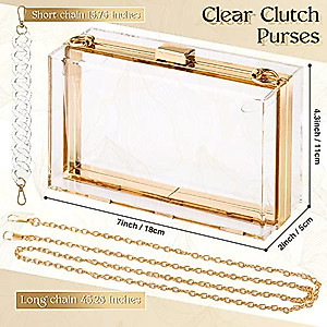 Jadive 4 Pcs Women Acrylic Purse Clear Clutch Bag Evening Purses Clutch for Wedding Vintage Banquet Handbag Earrings Necklace Bracelet Jewelry Set