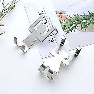 BeeSpring 2Pcs Stainless Steel Lovers Shaped Hook Ultra Strong Waterproof Hanger Rack Tool