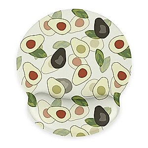 SEPTYK Green Avocados Pattern Ergonomic Mouse Pad with Wrist Support Rest Gel Non-Slip Rubber Base Mousepad for Computer Laptop Home Office Gaming Pain Relief