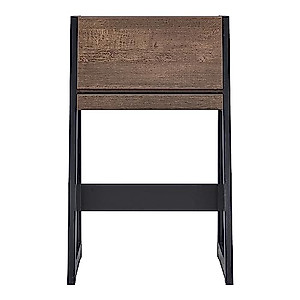 24/7 Shop at Home Fralick Modern Wood 1 Drawer Multi-Functional Desk with Flip Down Storage Cabinet for Workstation, Home Office, Study Room, Oak Brown and Black