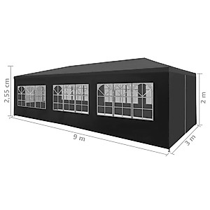 Party Tent,Outdoor Gazebo, Hardtop Gazebo,Backyard Gazebo,Patio Gazebo,Grill Gazebo,UV and Water Resistant,for Barbeque, Patio, Deck,Garden Party,Lawns,9.8'x29.5' Anthracite