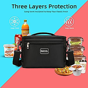 BEIMILY Insulated Lunch Bag for Women/Men,small lunch box,small cooler bag,adult lunch box,Reusable Lunch Box for Work,Leakproof Cooler Tote Bag with Adjustable Shoulder Strap