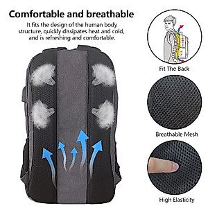 Wesoke Laptop Backpack for Men, 17.3 Inch Travel Backpacks BookBag with Laptop Compartment, Water Resistant Business Work Casual Computer Daypack with USB Charging/Headphone Port, Dark Grey