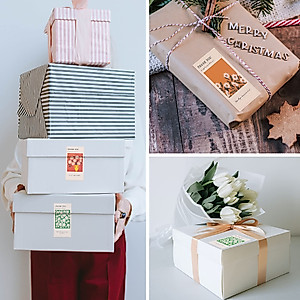 Box Seal Stickers-300 PCS,Rectangle Gift Package Labels, Thank You for Your Order Stickers,Decorative Baking Gift Bags Packaging Decals for Small Business,Envelopes Seal Gift Packaging Box Retail Bag