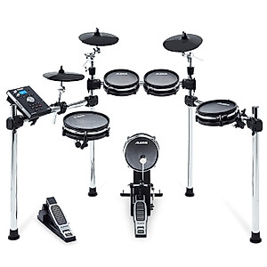 Alesis Drums Command Mesh Kit - Electric Drum Set with USB MIDI Connectivity, 600+ Electronic & Acoustic Drum Kit Sounds and Dual Zone Mesh Pads