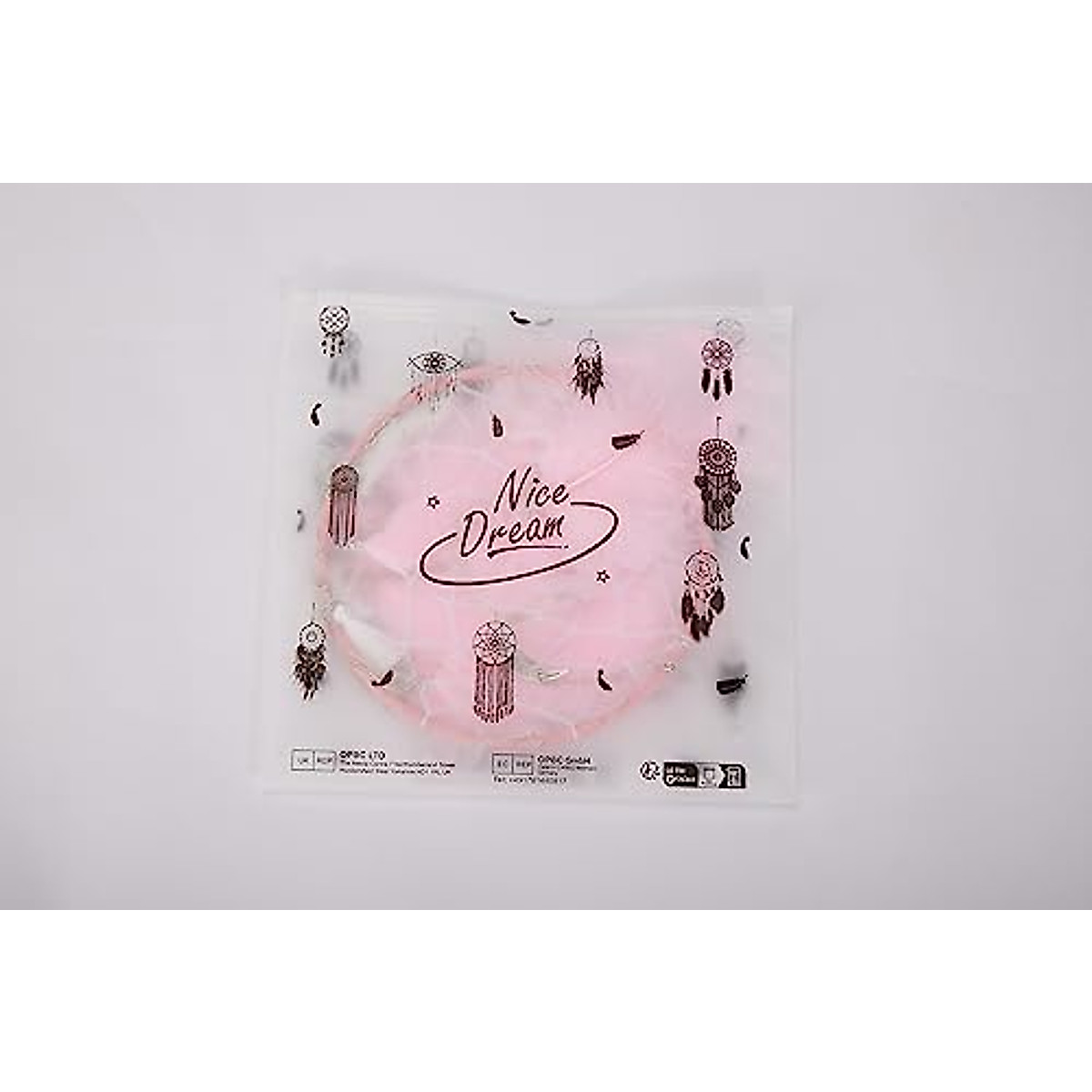 Nice Dream Pink Dream Catchers, Room Nursery Decor for Girls Boys, Handmade Feather Wall Decor with Lights, Home Ornaments Craft Gift for Bedroom