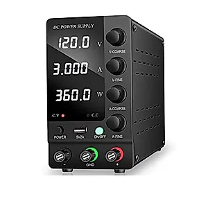 DC Power Supply Variable Lab DC Power Supply Adjustable Switching Regulated Switching Bench Source Supply Switching Regulated Variable Coarse and Fine Adjustments Voltage Regulator