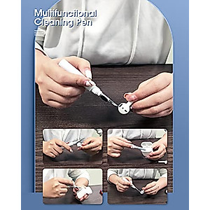 SRJTEK Bluetooth Earphones Cleaning Pen for AirPods Charging Case,Multi Function Cleaner Kit with Soft Brush for Huawei for Samsung Earbuds