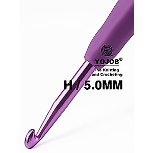 1Pack Size H / 5.0mm Crochet Hook, Super Smooth & Ergonomic for Beginner and Advanced (5.0mm-H)