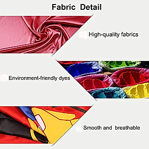 BOMLY Superhero Capes for Kids, Dress up Costumes-Satin Cape and Felt Mask with Bracelet