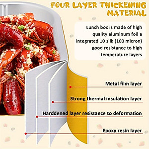 Aluminum Pans with Lids, 50 Pack Foil Pans with Lids 6.3"×4.4", 1.2 Lb Heavy Duty Small Aluminum Pans with Lids, Double Thick Aluminum Pan, for Baking, Meal Prep, Freezer, Heating, Takeout(Gold)