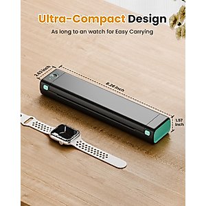 Phomemo M08F Portable Printers Wireless for Travel with Case, Bluetooth Thermal Printer Compatible with iOS, Android, Laptop, Inkless Mobile Printer for Travel