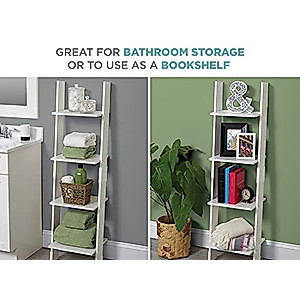 Zenna Home Ladder Style Bathroom Linen Tower, White