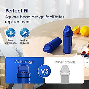 Waterdrop Replacement for Pur® Water Filter, CRF-950Z NSF Certified Pitcher Water Filter, Compatible with Pur® Pitchers and Dispensers PPT700W, CR-1100C and PPF951K Water Filter, Pack of 4