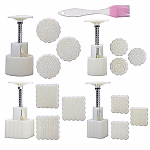 Cool Cook 4 Sets 12 Pcs Mode Mooncake Fodant Gift DIY Moon Cake Mold