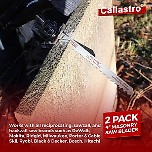 9-Inch Brick, Masonry, Porous Concrete, Engineered Stone Saw Blade for Reciprocating/Sawzall Saws - 2-Pack - Caliastro