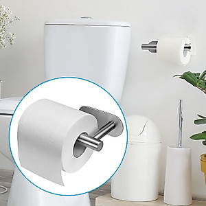 Toilet Paper Holder Self Adhesive, Eolax Toilet Roll Holder no Drilling for Bathroom Washroom, Tissue Roll Holders Wall Mount, 304 Stainless Steel (Brushed Nickel)