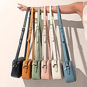 KATIE LOXTON Cara Womens Soft Pebble Vegan Leather Adjustable Strap Crossbody Handbag Satchel Purse Dark Amber