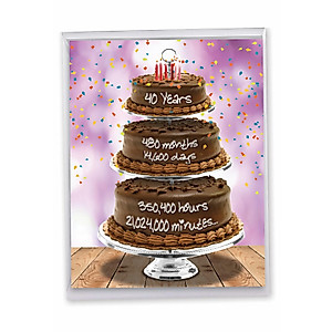 NobleWorks - 40th Jumbo Birthday Greeting Card (8.5 x 11 Inch) - Funny Card for 40 Year Olds, Milestone Notecard from All of Us - Year Time Count 40 J9091MBG-US