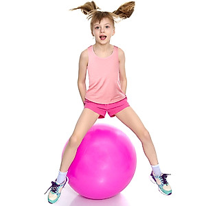 3 Pieces Girls Dance Tank Top Racerback Crop Tank Top Sleeveless Dance Top for Ballet Gymnastics Dancewear (Black, White, Pink, 7-8 Years)