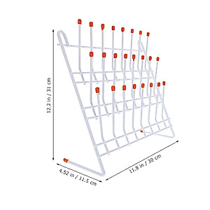 Drying Rack for Lab, 24 Pegs Metal Drain Rack Wall Mount Storage Holder, Lab Dry Clean Rack for Beaker Test Tube Glassware Water Cup Towels, White