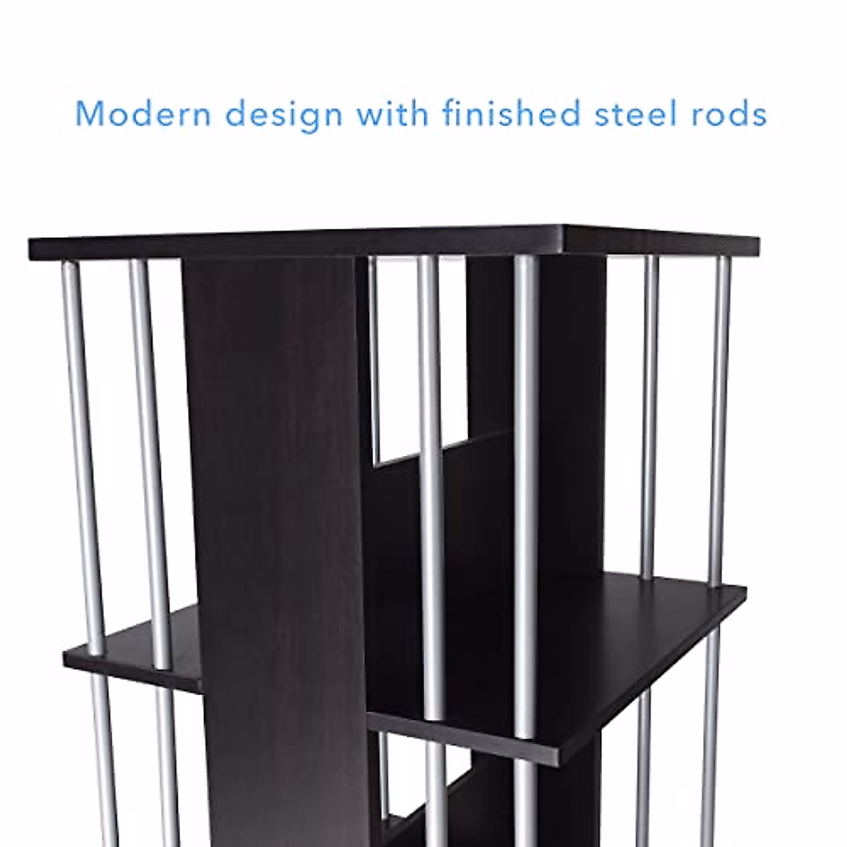 Atlantic Typhoon Media Storage Spinner, Space-Saving 360-Degree Rotation, Organize & Protect Prized Media & Memorabilia Collections, PN 82635716 – Espresso