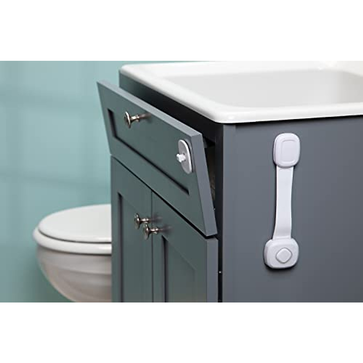 Safety 1st Room Solutions: No-Tools Baby Proof Deluxe Bathroom Safety Kit - Includes Locks for Toilet, Cabinet, Drawers, and More