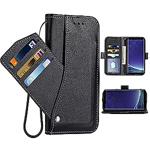 Asuwish Compatible with LG V60 ThinQ V60ThinQ 5G G9 Thin Q Wallet Case Wrist Strap Lanyard Leather Flip Card Holder Stand Cell Accessories Phone Cover for LGV60 V 60 60ThinQ 60V Women Men Black