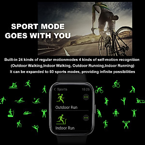 DECWIN Smart Watch, 1.69"(Call Receive/Dial) Smartwatch for Men Women,Alexa Built-in,Heart Rate Sleep Monitor,Music Control,2022 Waterproof Swimming Fitness Tracker Compatible Android iOS Phone