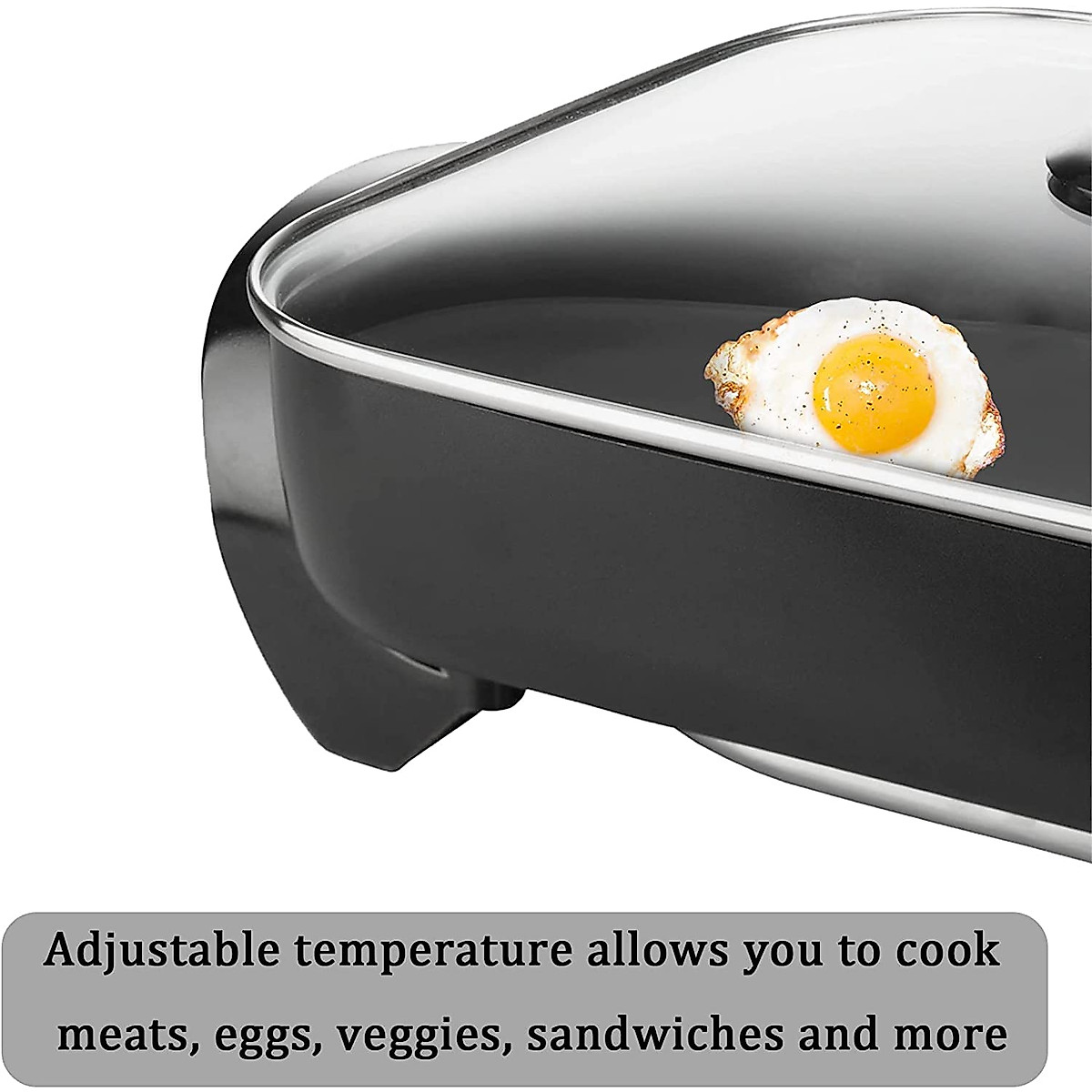 16 inch Nonstick Electric Skillet - Large Capacity Serves 4 to 6 People