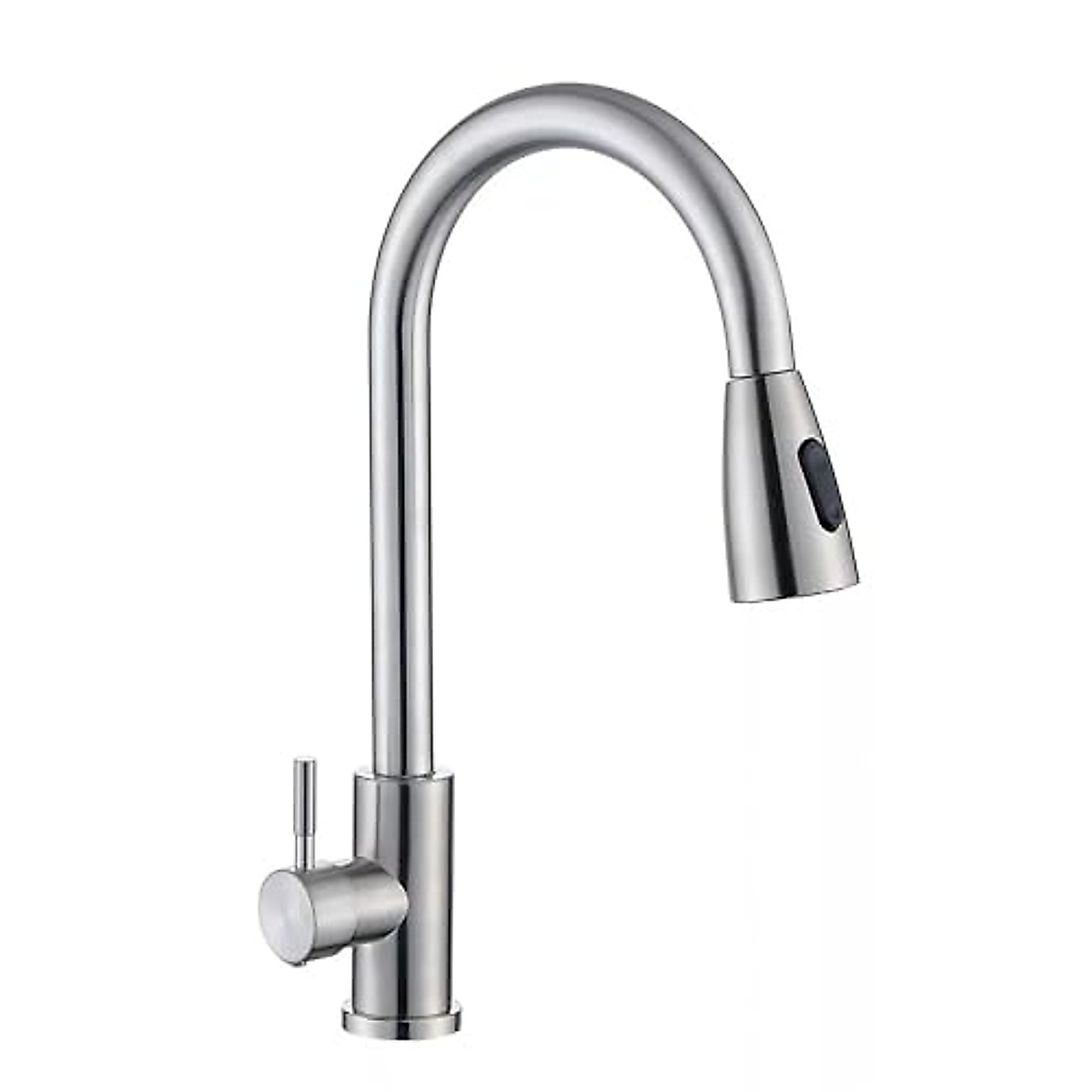 Generic Kitchen Faucet with Extendable Sprayer, Single Handle Hot and Cold Water Kitchen Faucet, Stainless Steel Faucet, Three Use Modes Faucets, Brushed Finish