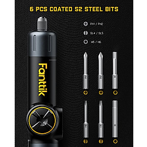 Fanttik Fold S1 APEX 3.7V Cordless Screwdriver, Electric Screwdriver, Screen Interaction, Pivot Handle, High/Low RPM Options, Max 7N.m, 6 Bits, 1/4''Hex, Ideas DIY Tool - Basic Edition