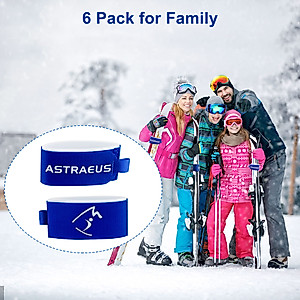 ASTRAEUS 6 pcs Ski Fastener Straps Adjustable Ski Wraps Ties (Orange)…