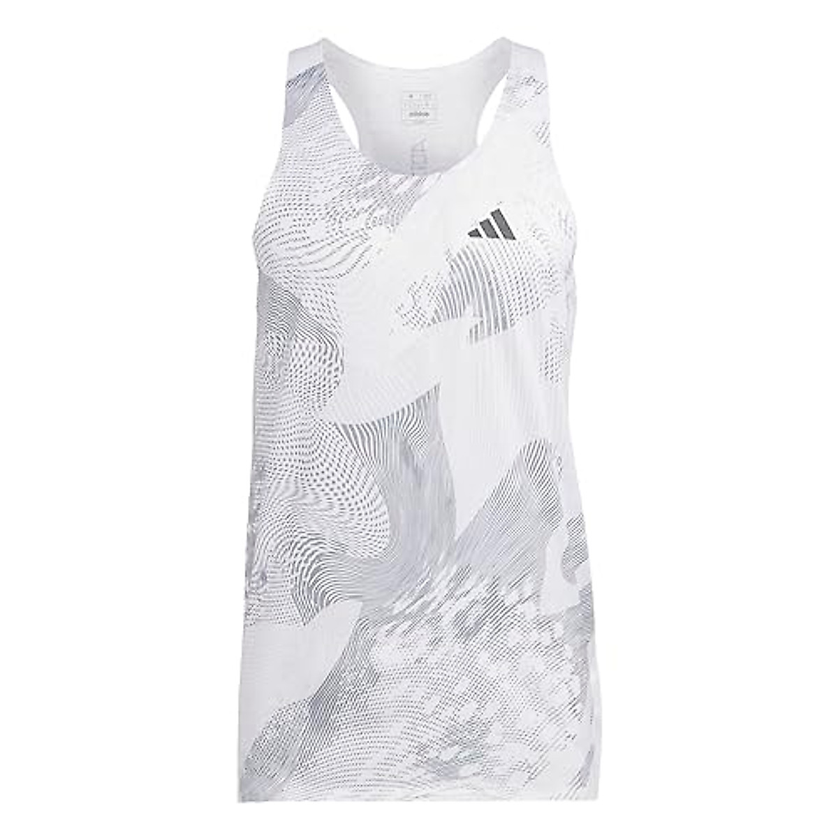adidas Men's Adizero Singlet, White/Dash Grey/Grey, X-Small