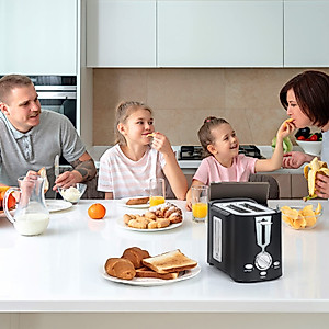 VIGIND 2 Slice Wide Slot Toaster Oven,Stainless Steel Bagel Bread Toaster with 7 Browning Levels and 3 Buttons of Cancel,Defrost and Reheat Functions