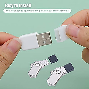 BUSHIBU USB Cover Cap, 20 Pcs Black Clear Plastic USB A Male Anti-Dust Plug Cover