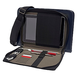 Broonel Blue Leather Laptop Messenger Case - Compatible with HP EliteBook 845 G9 14" WUXGA Laptop