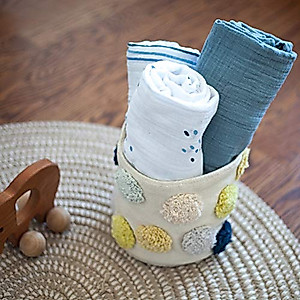 Ely's & Co. Cotton Muslin Swaddle Blanket 1-Pack for Baby Boy— 100% Cotton Muslin Extra-Large Swaddle Blankets (47” x 47”) Ocean Blue