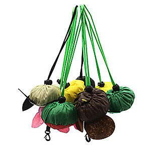 YUYIKES 10PCS Folding Shopping Bags Reusable Shopping Tote Bags Compact Eco Periodic Duty Recycling Use Shopping Bags (Animals)